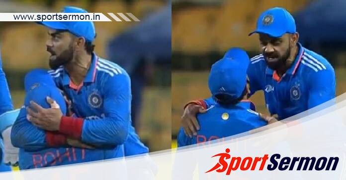 Rohit Sharma & Virat Kohli share a heartwarming moment Rohit Sharma & Virat Kohli share a heartwarming moment