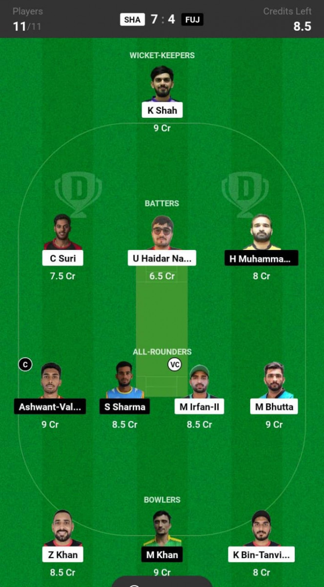 Sharjah vs Fujairah Prediction, SHA vs FUJ Preview