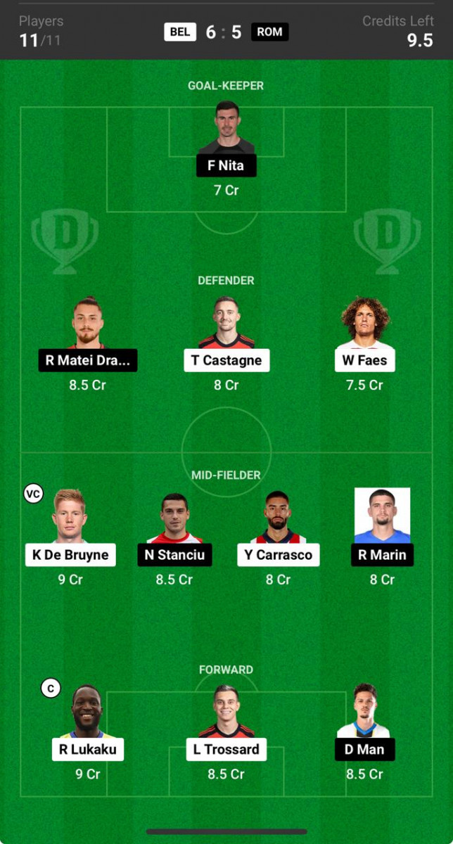 Belgium vs Romania Prediction, Euro 2024, BEL vs ROM Dream11